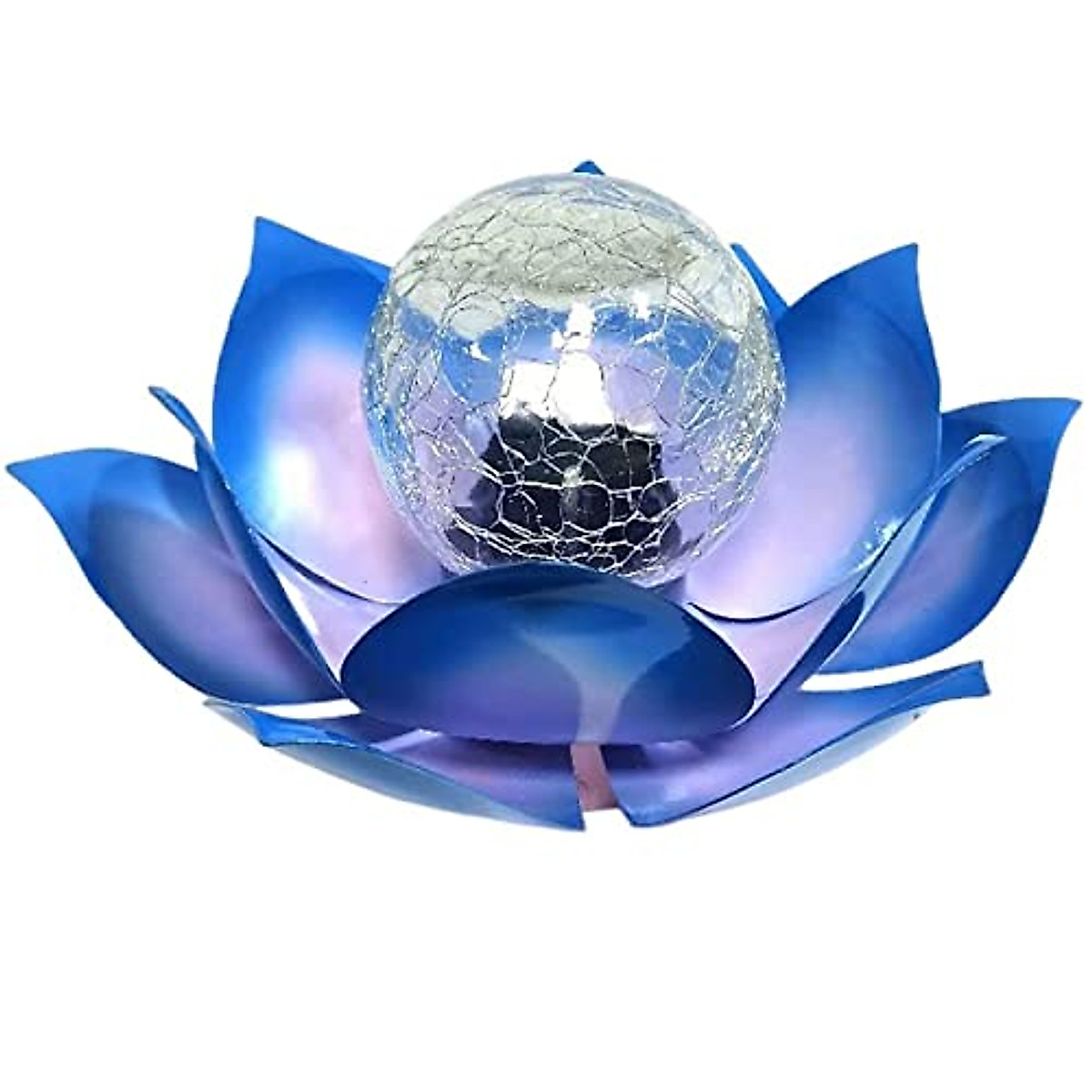 JFRISING Flower Solar Lights Outdoor Waterproof Decoration,Pink Lotus Garden Decor Gifts for Mother Wife Lover Girl Daughter Family Friend,Crackle Globe Glass Lotus for Patio Lawn Walkway Tabletop