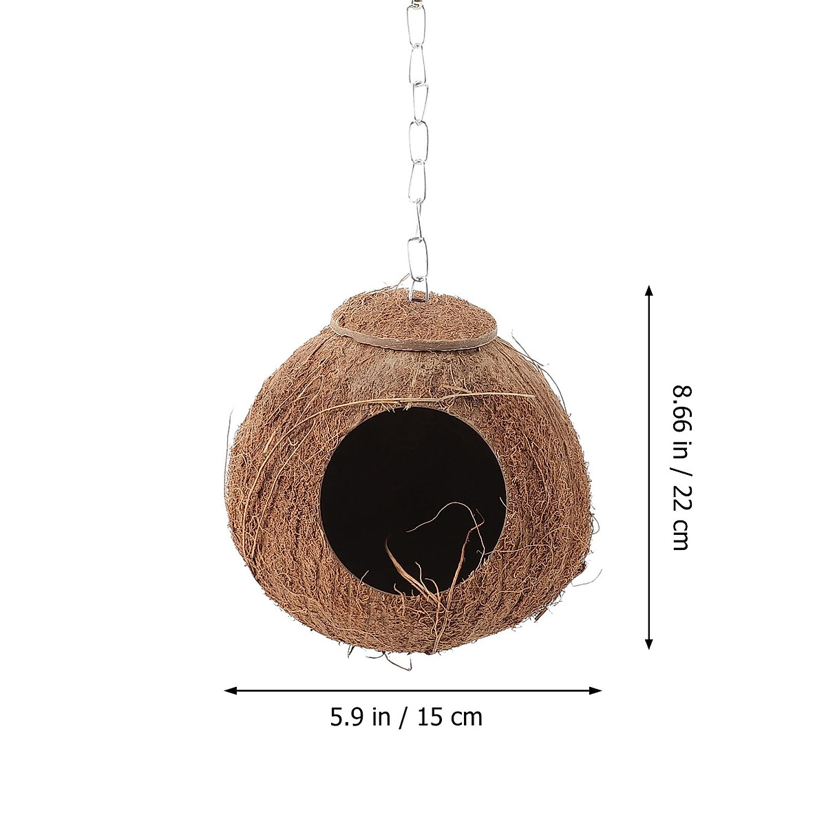 VILLCASE Outdoor Toys Bird Natural Shell Bird House Parakeet Budgie Cockatiel Finch Sparrows Breeding Nesting Bird Aviary Cage Box -Pecking Bite (Chain Style) Outdoor Playset