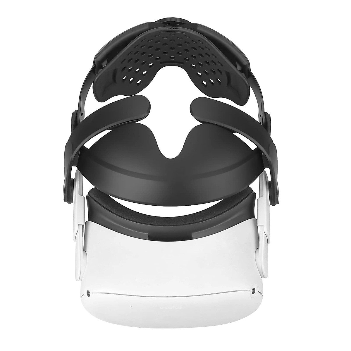 MASiKEN Upgraded Head Strap for VR Headset, Elite Strap Shift Weight On Forehead Release Face Squeeze Enhance Comfort in VR Games, Breathable TPU Back Head Cushion (Black)