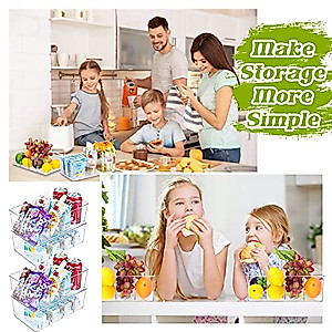 12 Pcs Food Storage Organizer Bins Acrylic Snack Organizer for Pantry Clear Bins with 3 Removable Dividers Refrigerator Organizer Bins Stackable Storage Bins Containers for Kitchen Fridge Cabinet