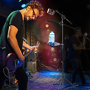 Clamp-On Rack Tray Holder,Microphone Stand Shelf, 7.9x8.6inch Music Stand for Music Sheet, Accessory Standard Speaker Stand