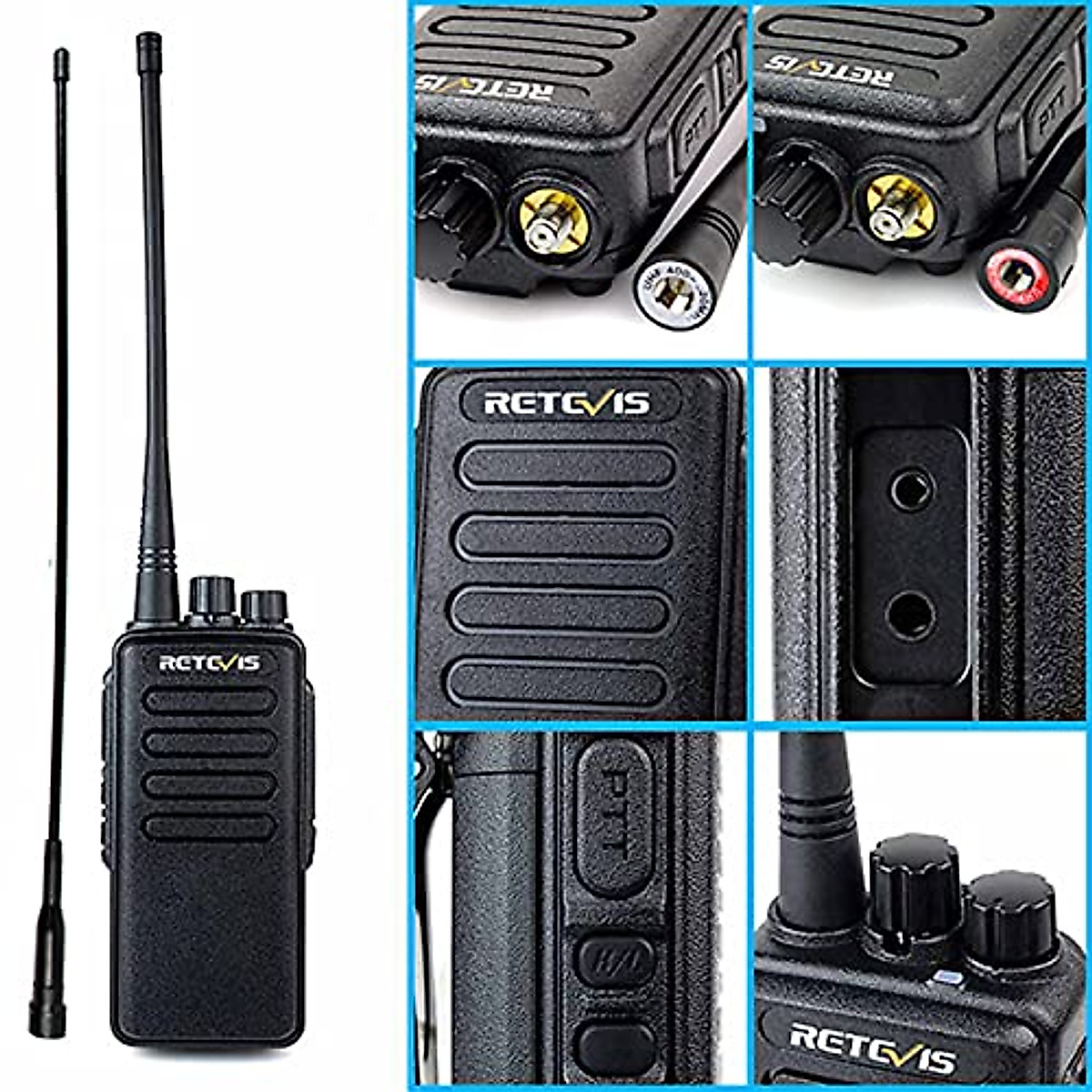 Retevis RT1 Handheld Radios Two Way Long Range,Strong Penetration 2 Way Radio with 3000mAh Rechargeable,VOX Adjustable Professional Walkie Talkies with Earpiece and Mic Set(4 Pack)