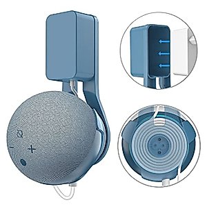 HomeMount Dot4 Generation Wall Mount - All New 4th Gen Outlet Holder, Space-Saving Accessories Built-in Cable Management Shelf (1-Pack, Blue)