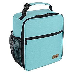 CCidea Lunch Box for Men Women Adults, Portable Insulated Lunch Bag for Office Work School, Reusable Zippered Bento Lunch Box for Kids (Tiffany Blue)