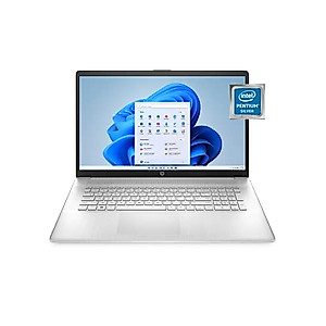 HP 17" Laptop, Intel Pentium Silver N5030 Processor, Intel UHD Graphics 605, 4 GB RAM, 256 SSD, Windows 11 Home in S Mode (17-cn0030nr, Natural Silver)