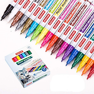 ZEYAR Oil-Based Paint Markers, Expert of Rock Painting, Extra Fine Point, 18 Colors, AP Certified. Permanent Ink & Waterproof, Works on Rock, Wood, Glass, Metal, Ceramic and more