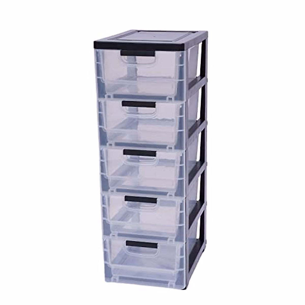 YIYIBYUS Plastic Drawers Storage Cabinet with 5 Drawers Modern Transparent PP Vertical Closet Drawers Tall Dresser Organizer for Bedroom Playroom for Storing Clothes Towels Toys