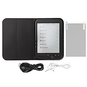 E Reader with Electronic Ink Screen, Headphone and Leather Case, Portable 6 Inch 800x600 Resolution Display E Book Reader, Electronic Digital Book Read, Support 32GB TF Card (16GB)