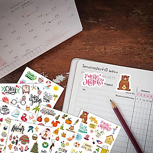 CIEMODA Holiday Seasonal Planner Stickers,Scrapbook Stickers,Vintage Seasonal Sticker,Daily Planners,Calendar Stickers for Adults Women Girls