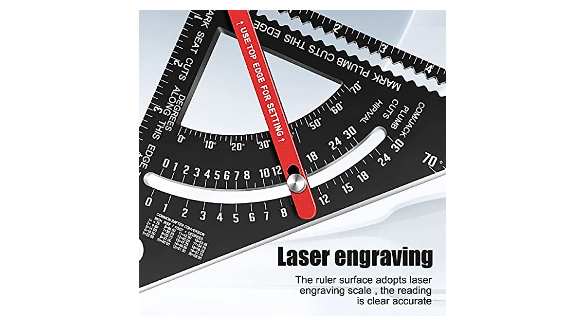 Gohelper 7-Inch Aluminum Carpenter Square for Woodworking & Framing