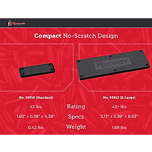 Hornady Magnetic Gun Mount 95910-Non-Scratch Rubber Coated Gun Magnet Mount for Pistols, Handguns, Revolvers, & Firearm Accessories - Magnetic Gun Holder Rated for 43 Pounds, includes Mounting Screws