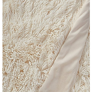 Chic Home Elana Shaggy Faux Fur Supersoft Ultra Plush Decorative Throw Blanket, 50 x 60, Beige