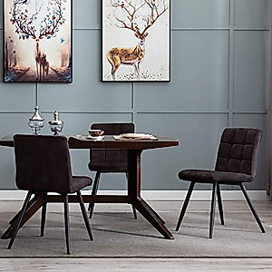 Duhome Velvet Dining Chairs Set of 4,Mid Century Modern Dining Room Chairs with Metal Legs,Accent Chairs Side Chairs Reading Chairs for Living Room Kitchen Home Bedroom Vanity Black