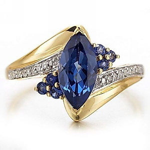 sirimongkol Jewellry Size 6-12 Womens Blue Sapphire Gold Filled Engagement Wedding Rings (7)