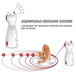 Sofolor Automatic Laser Cat Toy, Placing High, 5 Random Pattern, Automatic On/Off and Silent, Interactive Cat Toys for Indoor Cats/Kitten/Dogs