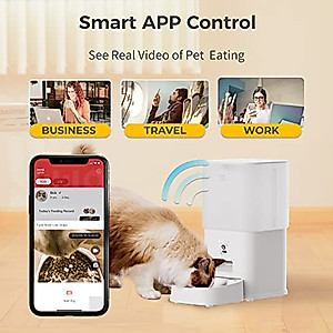 ABRCT Automatic Cat Feeder with Camera,6L Large Capacity Smart Feeder for Cats,Visible Food Bowl,App Remote Control,Customize Feeding Plan