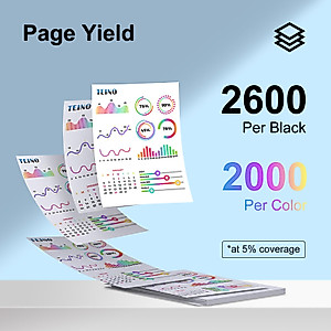 TEINO Remanufactured Ink Cartridge Replacement for Epson 786XL 786 XL T786XL use with Epson Workforce Pro WF-4630 WF-5690 WF-5620 WF-5110 WF-5190 WF-4640 (Black, Cyan, Magenta, Yellow, 5-Pack)