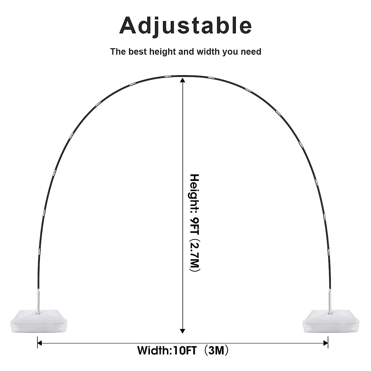 Chamvis Balloon Arch Kit, 9FT Height & 10FT Width Adjustable Balloon Arch Stand: Balloon Arch Frame with Base - for Wedding Baby Shower Birthday Party Supplies Decorations