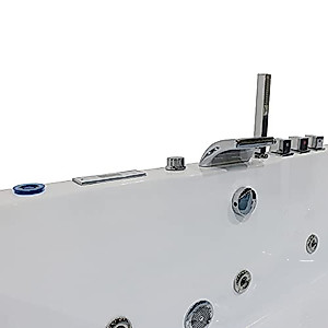 DECORAPORT 68 Inch 1 Person Whirlpool Air Bubble Infusion Hydro-massage Bathtub with Control Panel,Air jets with Light (D-DK-Q408)