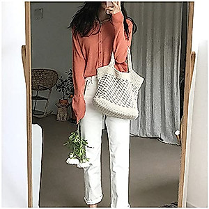Monanoat Straw Large Tote Bag Shoulder Bag for Women Straw Handbag Vintage Handwoven Bag Summer Beach Bag