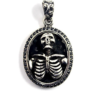 COSUMOSU Skull Skeleton Body 925 sterling silver large Pendant for Necklace