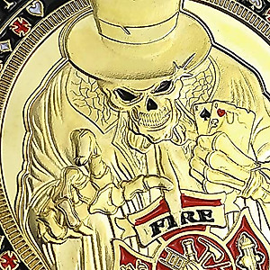 Firefighters Challenge Coin Thin Red Line Fire Dept.