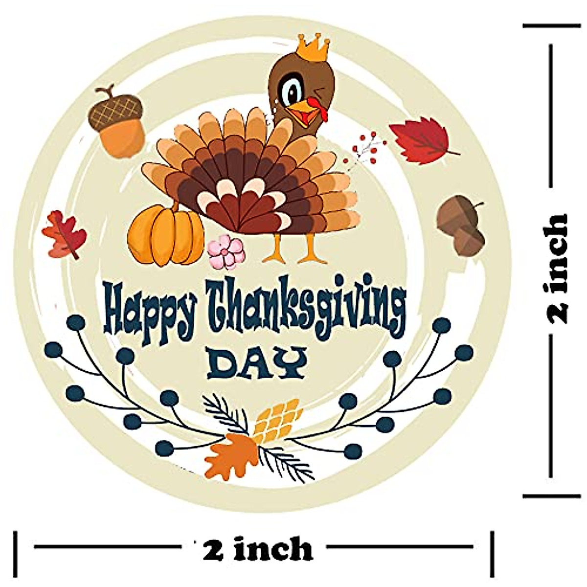 Thanksgiving Party Stickers Funny Turkey Design Stickers, 2 Inch Turkey Time Thank You Sticker Labels Great for Party Favors, Envelope Seals & Goodie Bags (210 Pcs)
