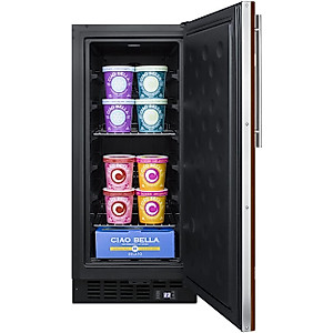 Summit SCFF1533BIF Cabinet Freezer with 2.45 cu. ft. Total Capacity Frost Free Operation Adjustable Chrome Shelves Sabbath Mode Setting and 100% CFC Free in Panel