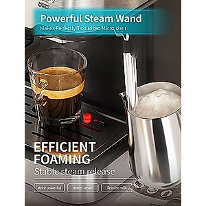 Gevi Espresso Machine, Espresso Maker with Milk Frother Steam Wand, Compact Espresso Super Automatic Espresso Machines for home with 34oz Removable Water Tank for Cappuccino, Latte