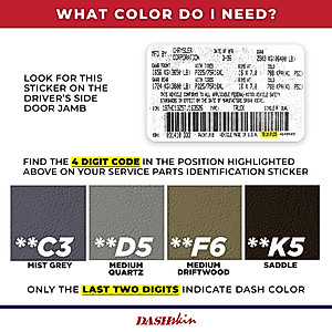 DashSkin Molded Dash Cover Compatible with 1997 Dodge Ram 1500/2500/3500 in Mist Grey - Easy Cracked Dashboard Fix - Made in America