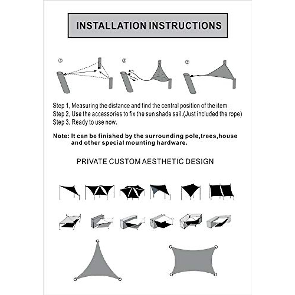 Insun 95% Sunscreen Anti UV Water Resistance Oxford Cloth Rectangle Sun Shade Sail Awning Shade for Outdoor Garden Patio Party White 6.5'x10'