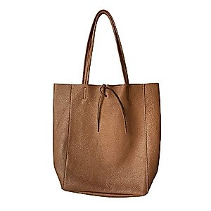 Taylor Tote Shoulder Bag Soft Italian Leather (Brown)