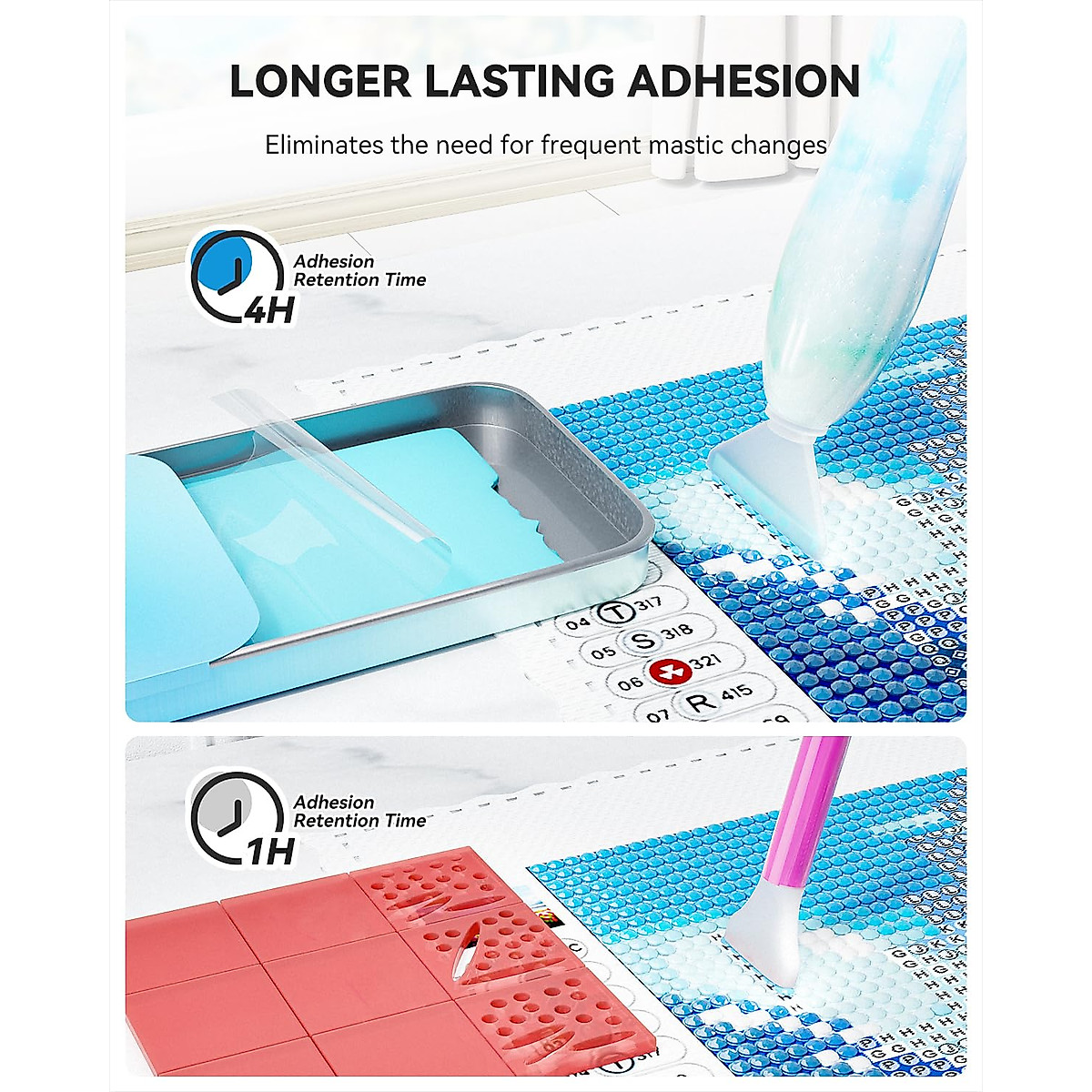 ARTDOT Strong Adsorption Putty Wax for Diamond Painting Kit for Adults,Large Size Glue with Sealed Storage Box for Diamond Art Accessories and Tools