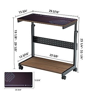 EUREKA ERGONOMIC Computer Tower Stand, Height Adjustable PC Stand,2-Tier ATX-Case CPU Holder Home Office Gaming Accessories with Rolling Wheels & Mouse Pad, Walnut Wood