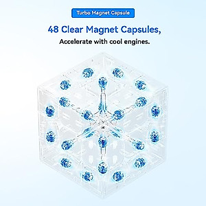 GAN 356 ME, Speed Cube 3x3 Magnetic Puzzle Toy with 48 Magnets GES Pro+ Customized 12 Tension Settings, Ideal for Children Kids Adults, GAN 356 M Upgraded Version, Frosted Coated