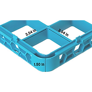 CFS RE2514 OptiClean 25 Compartment Divided Glass Rack Extender, 1.78", CFS Blue