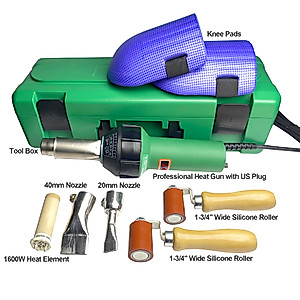 110V 1600W Plastic Hot Air Welding Gun Heat Plastic Welder Torch Plastic Welding Gun Hot Air Gun Kit with Nozzles and Roller
