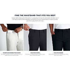 Haggar Men's Cool Right Performance Flex Straight Fit Flat Front Pant-reg. and Big & Tall, Medium Khaki-BT, 44x32