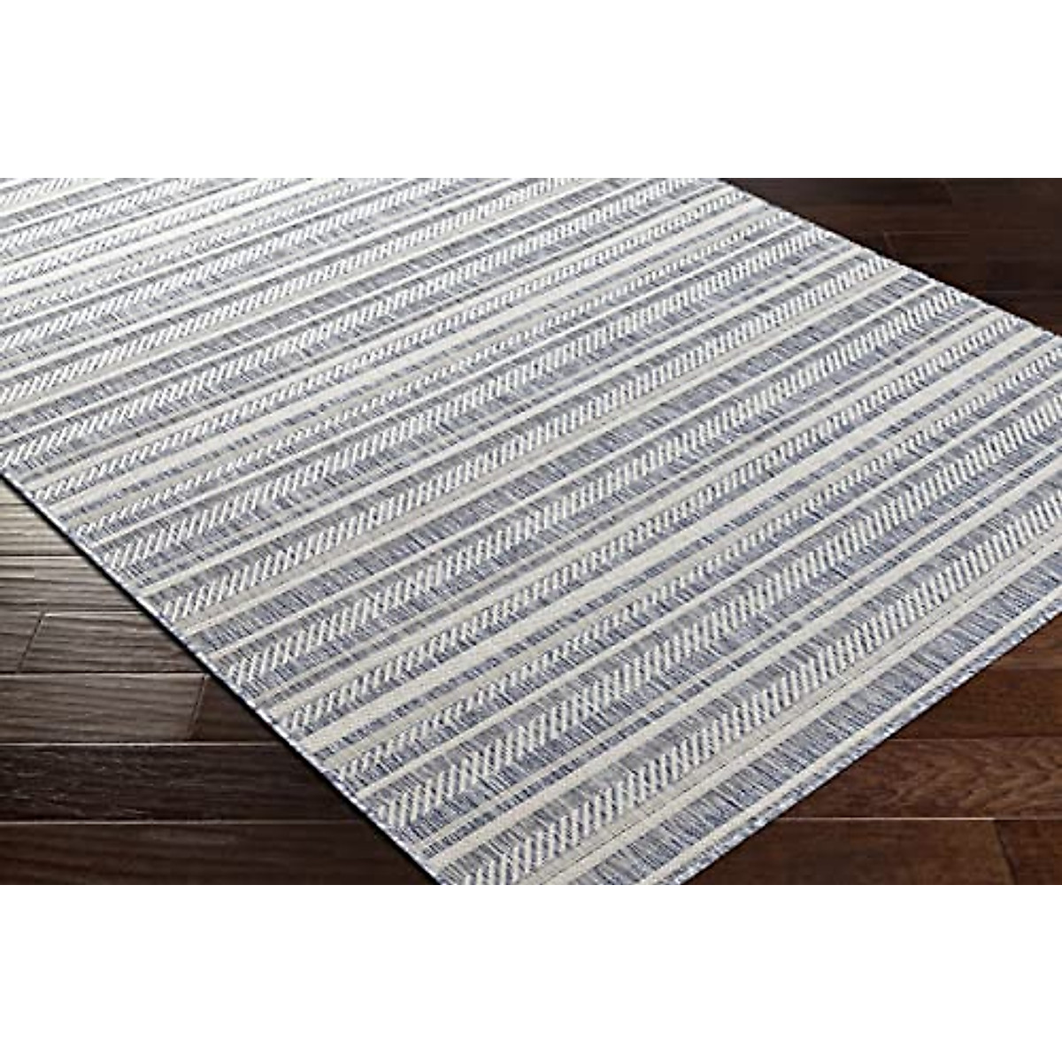 Hauteloom Emirgazi Hallway, Kitchen Patio Outdoor Runner Rug - Global - Blue, Gray - 2'7" x 12'