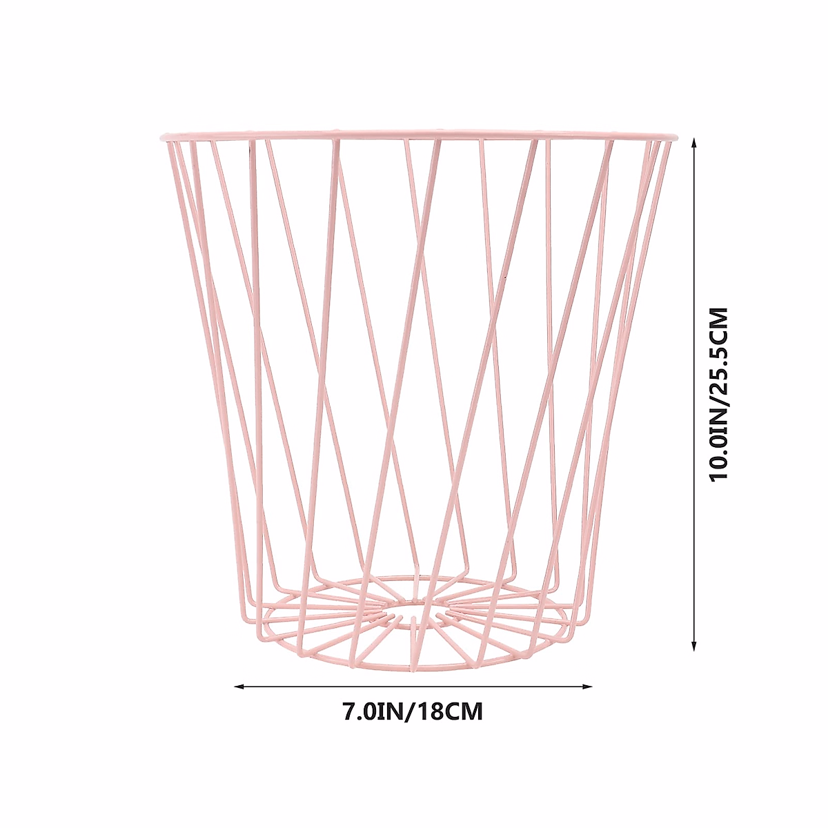 Zerodeko Home Office Decor Trash Garbage Can Wastebasket Rustic Metal Wire Hollow Litter Rubbish Container Bin for Bathroom Bedroom Kitchen Home Office Entryway Decor