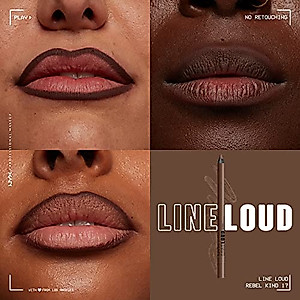 NYX PROFESSIONAL MAKEUP Line Loud Lip Liner, Longwear and Pigmented Lip Pencil with Jojoba Oil & Vitamin E - Rebel Kind (Chocolate Brown)