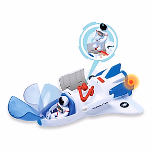 ASTRO VENTURE Space Playset - Toy Space Shuttle, Space Station & Space Rover with Lights and Sound & 2 Astronaut Figurine Toys for Boys and Girls