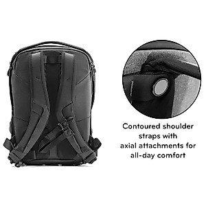 Peak Design Everyday Backpack V2 20L Black, Camera Bag, Laptop Backpack with Tablet Sleeves (BEDB-20-BK-2)