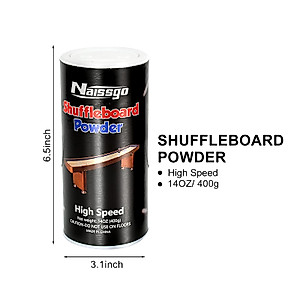 Naissgo Shuffleboard Sand Wax Shuffleboard Powder Set with Mini Dustpan & Broom，2 Cans(2×14 oz)