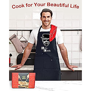 Funny Cooking Chef Apron with Pockets BBQ Kitchen Work Aprons Birthday Father's day Creative Gifts