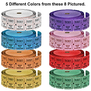 2000 Raffle Tickets Assorted Colors