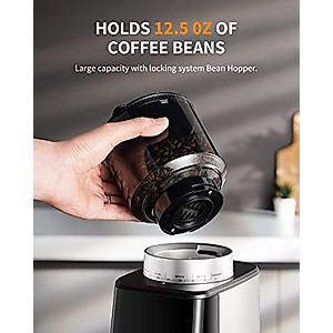 SHARDOR Conical Burr Coffee Grinder Electric for Espresso with Precision Electronic Timer, Touchscreen Adjustable Coffee Bean Grinder with 51 Precise Settings, Brushed Stainless Steel