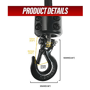 ESEWALAS Synthetic Winch Rope Kit,3/16 Inch x 50 Feet 8,350LBs Synthetic Winch Rope ATV Winch Line Cable Rope with Steel Hook Rubber Stopper Protecting Sleeve/Sheath and Thimble