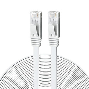 Yauhody CAT 6 Ethernet Cable 3ft 6-Pack White, High Speed Solid Flat CAT6 Gigabit Internet Network LAN Patch Cords, Bare Copper Snagless RJ45 Connector for Modem, Router, Computer (3ft 6 Pack, White)