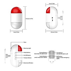 Motion Sensor Alarm, PIR Indoor Motion Detector with Siren, 125dB Motion Detector with Remote Control(White)